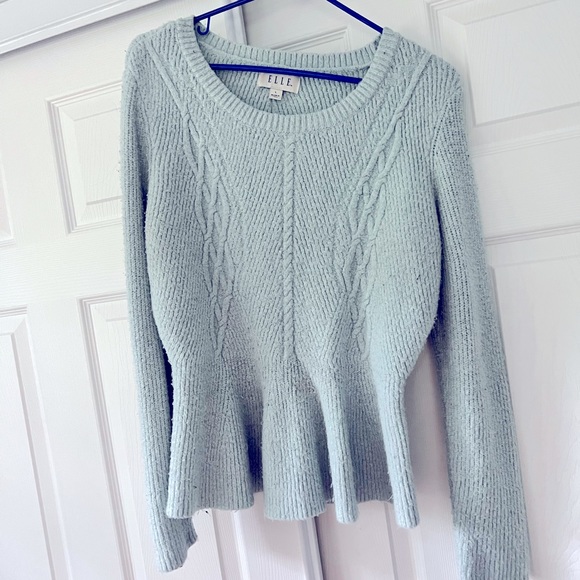 Elle | Sweaters | Elle Baby Blue Peplum Sweater | Poshmark